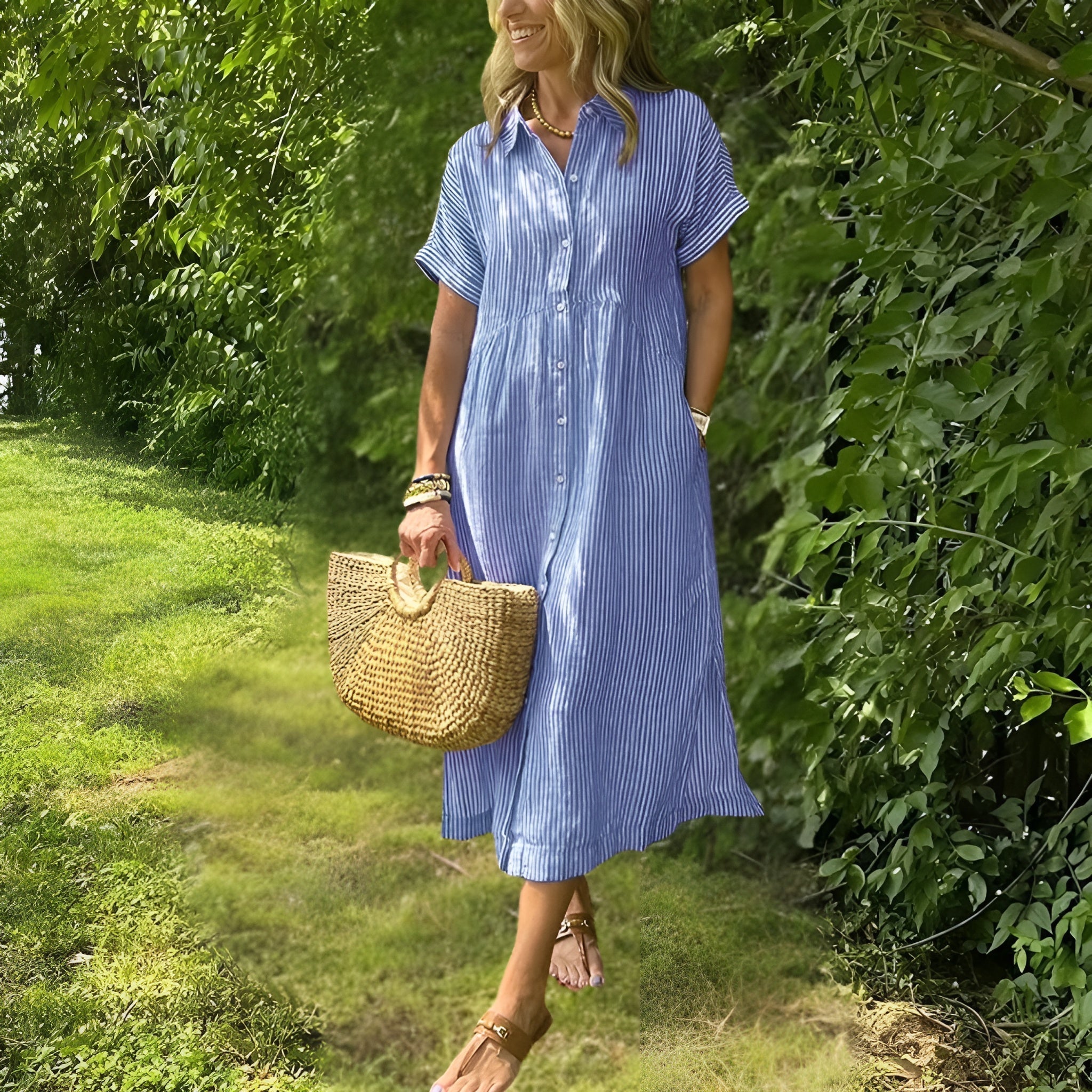 Delilah™|Flattering striped shirtdress – Chloe & David Melbourne